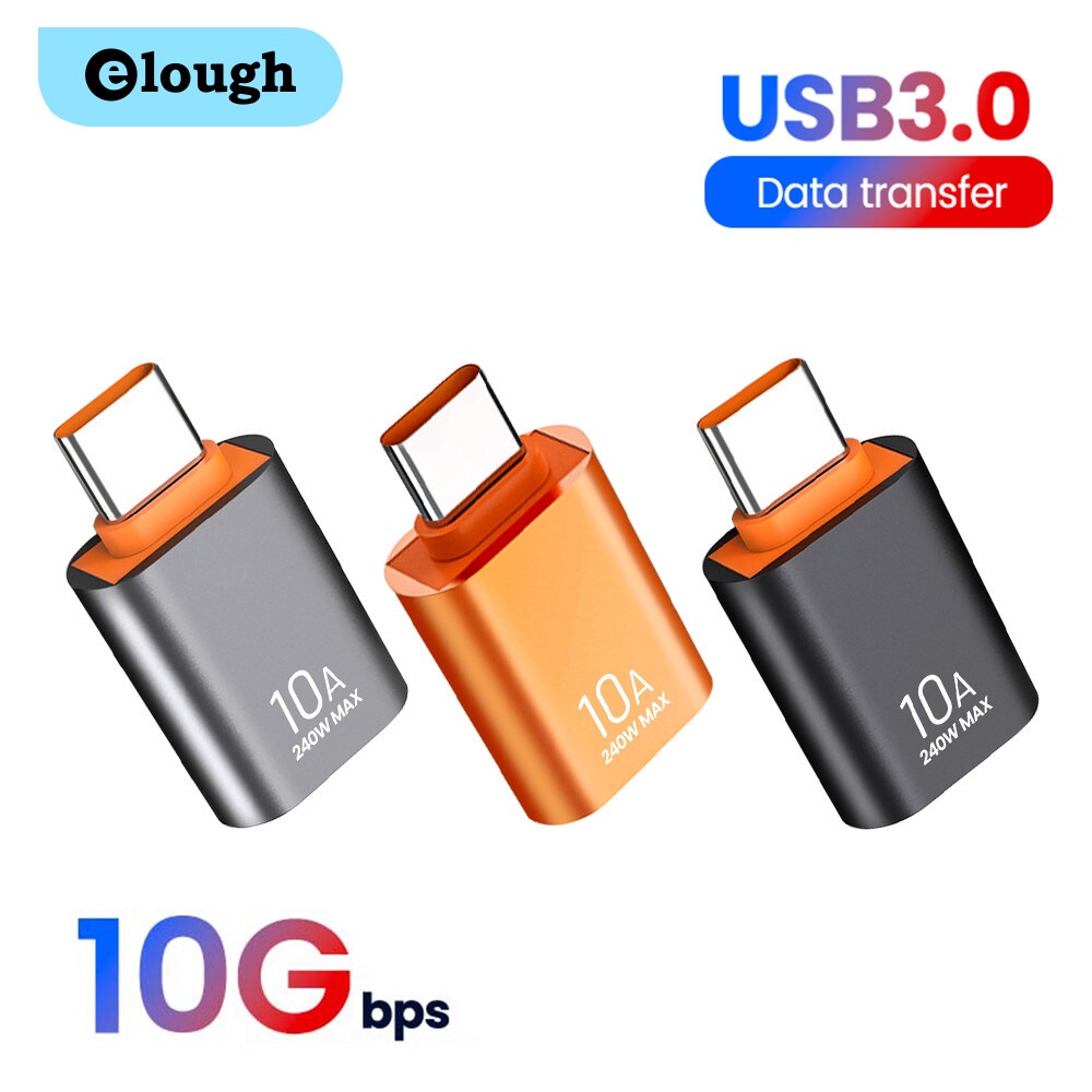Elough 10A USB 3.0 to Type-C Data Adapter Type C OTG USB C Male To USB ...