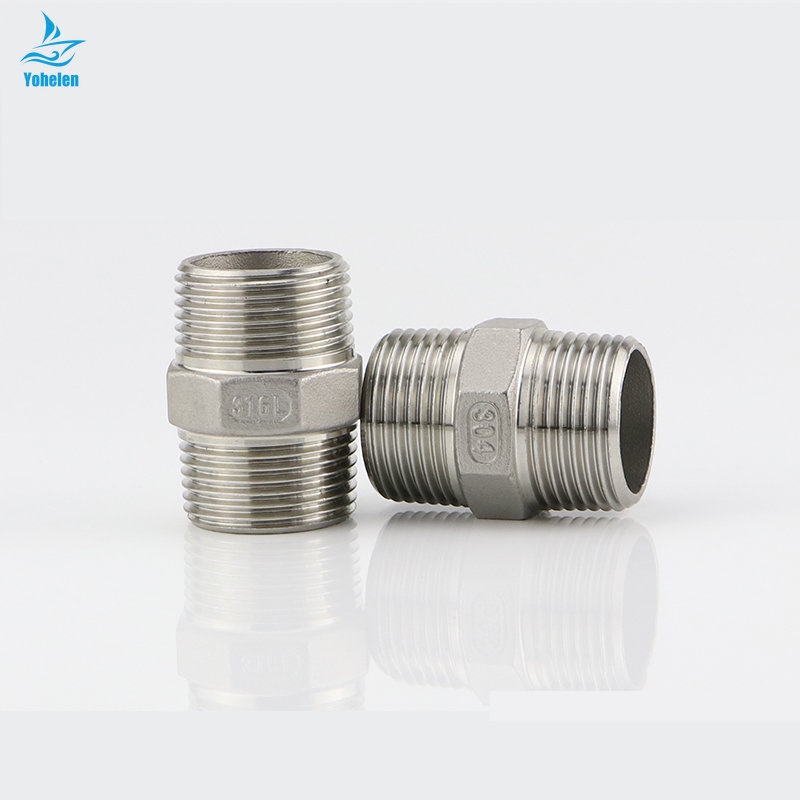 1/8" 1/4" 3/8" 1/2" 3/4" 1" 1-1/4" 1-1/2" BSP Male to Male Thread Hex Nipple Threaded Reducer ...