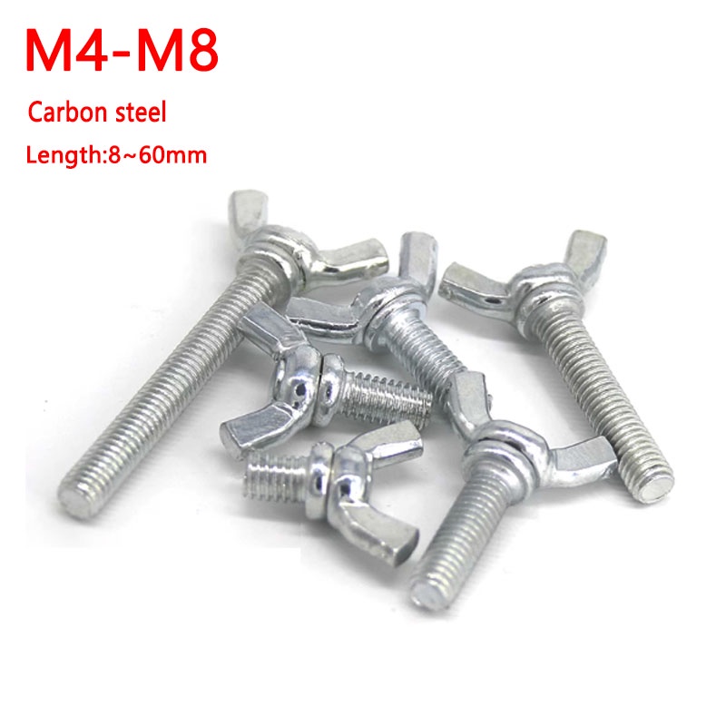 M4 M5 M6 M8 Wing Bolts Butterfly Screw Galvanized Steel Wing Head Thumb ...