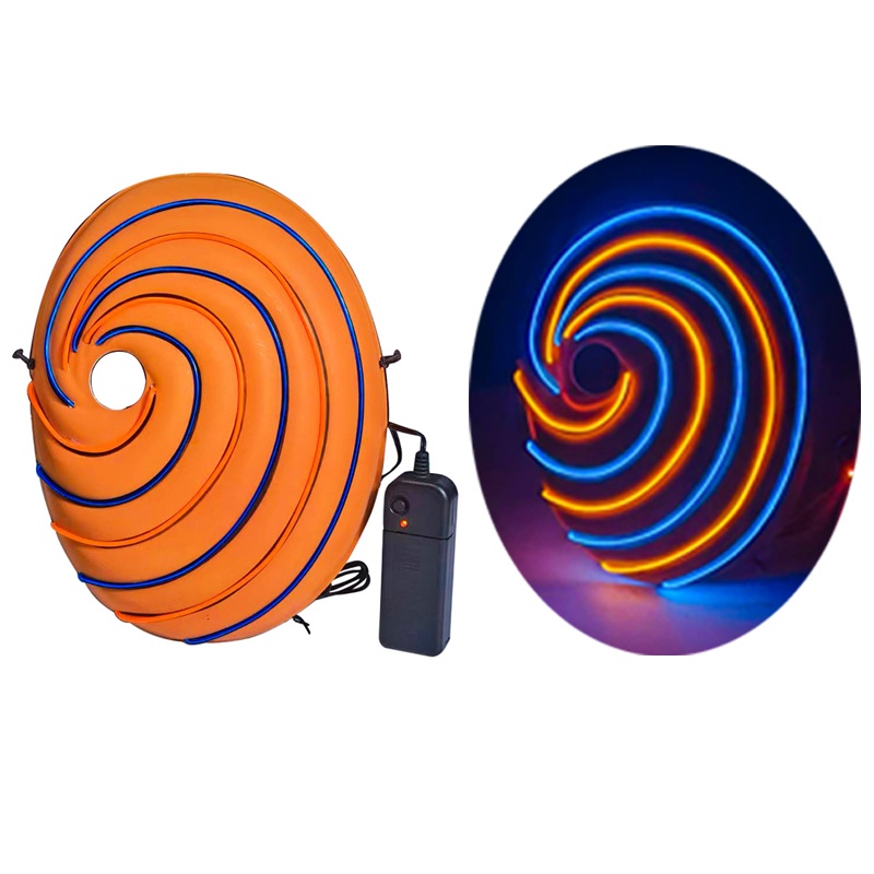Cosplay NARUTO Uchiha Tobi Obito LED Light Mask Akatsuki Ninja Madara ...