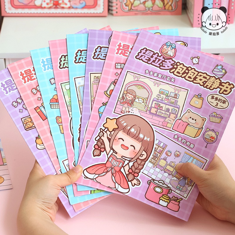Telado Bubble Quiet Book cute Stereoscopic ledger sticker Book Girl Goo ...