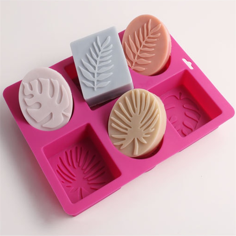 6 Cavities Palm Olive Leaves Craft Art Silicone Soap Mold, Palm Olive ...