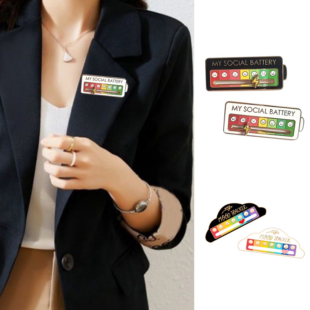 MY SOCIAL BATTERY Interactive Enamel Pins 7 Days creative battery ...