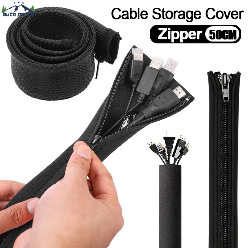 Reusable Flexible Nylon Hidden Zipper Cable Winder Sleeve / Earphone ...