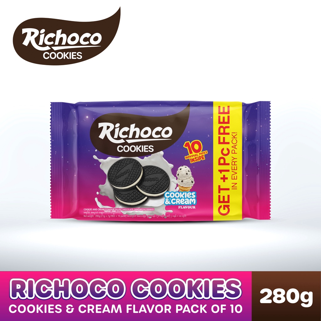 Richoco Cookies- Cookies and Cream 28g by 10s | Shopee Philippines