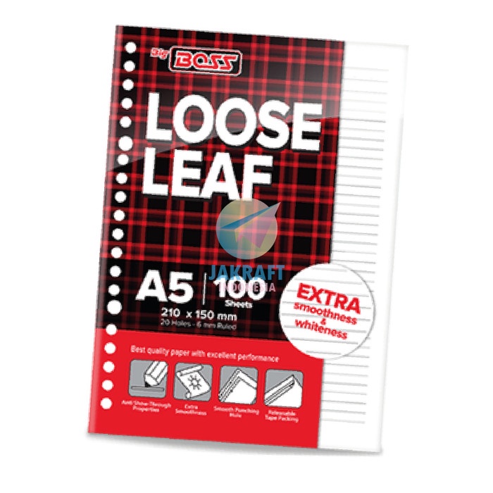 Loose Leaf A5 100-filled BIG BOSS 20-hole Striped File Binder Paper ...