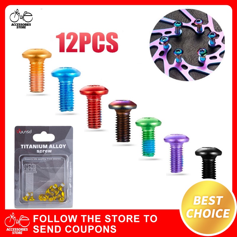 Colourful 12PCS MTB Bike Disc Brake Rotor Fixing Screw T25 M5x10 ...