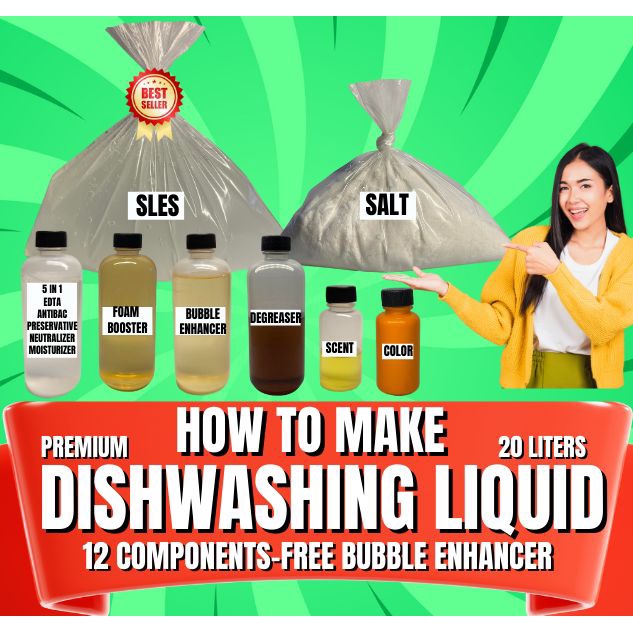 [DIY KING] PREMIUM DISHWASHING LIQUID KIT-20 LITERS YIELD WITH FREE ...