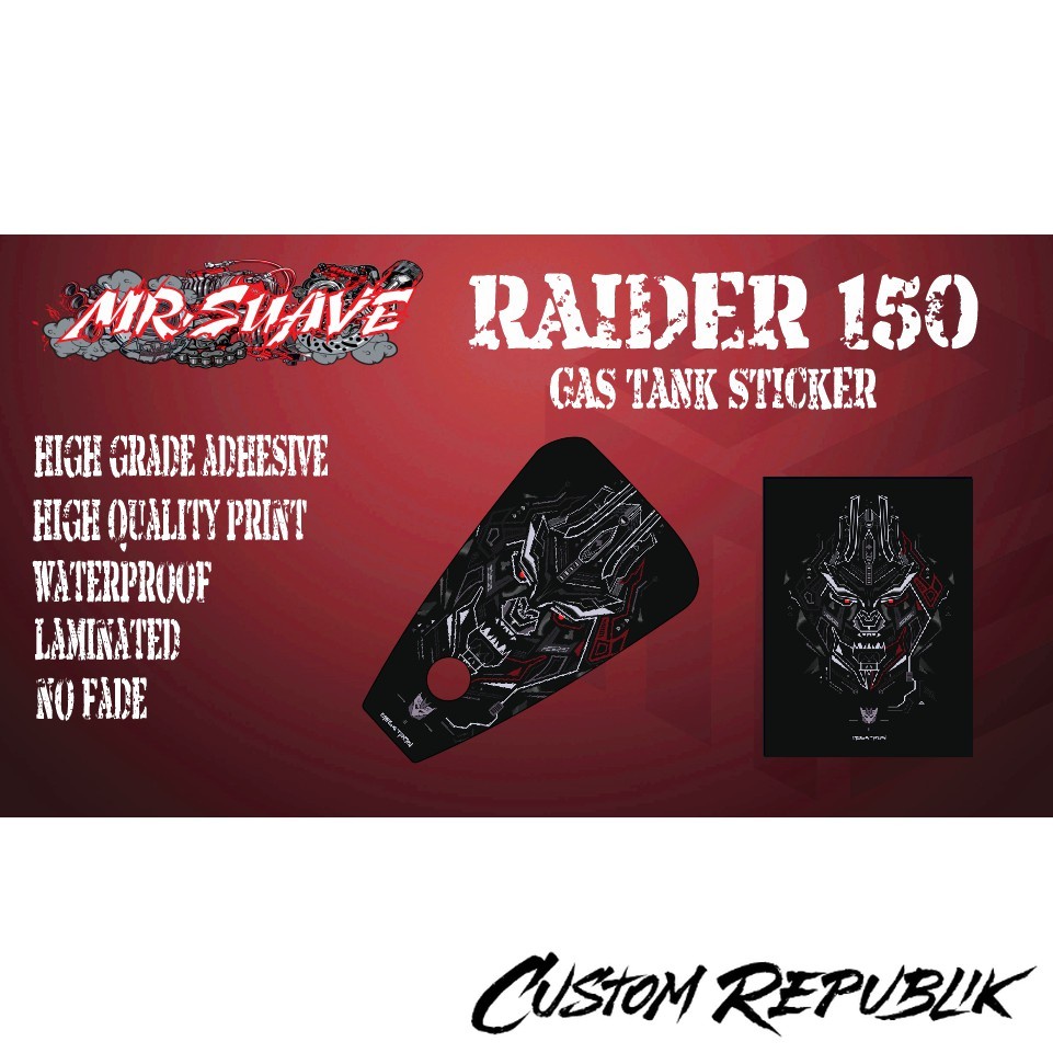 Raider 150 Carb Gas Tank Sticker (Megatron) | Shopee Philippines