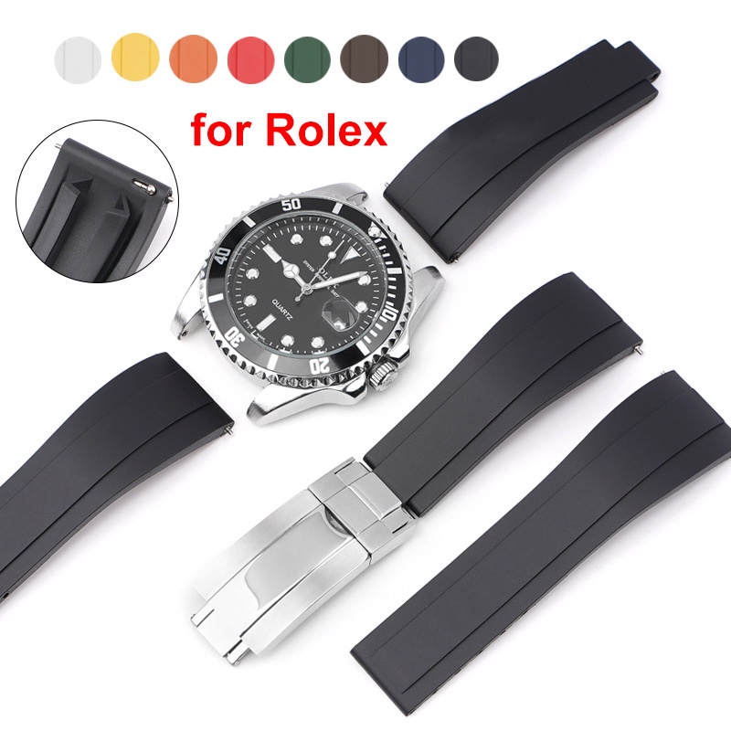 20mm Silicone Watch Strap for Rolex Water Ghost Submariner Daytona ...
