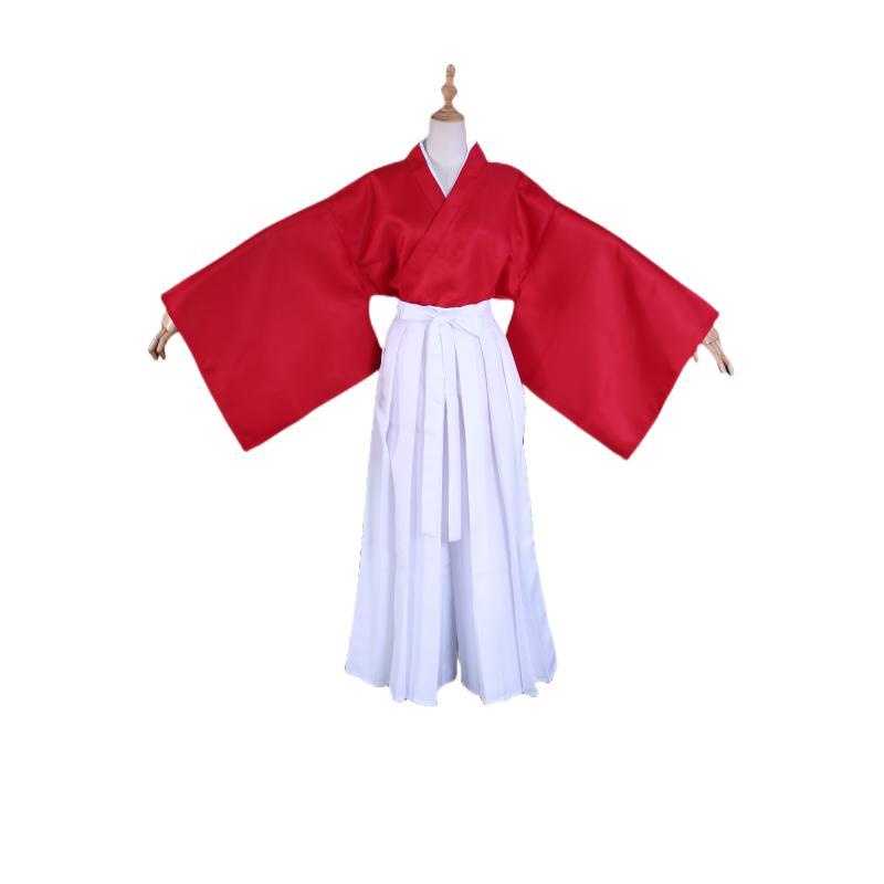 Rurouni Kenshin Costume HIMURA KENSHIN cosplay Kimono Red Kendo Costume ...