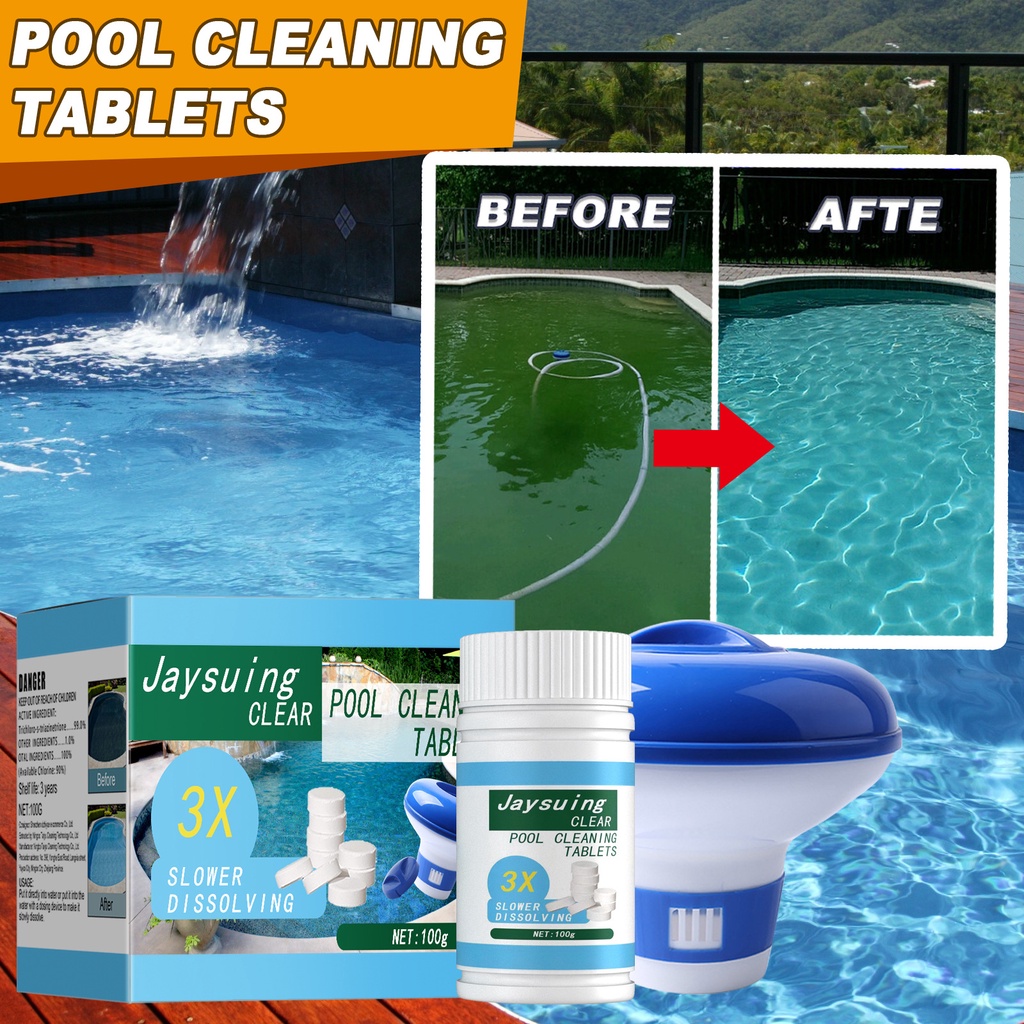 5inch &100g Swimming Pool Effervescent Tablet+Floating Auto Chlorine ...