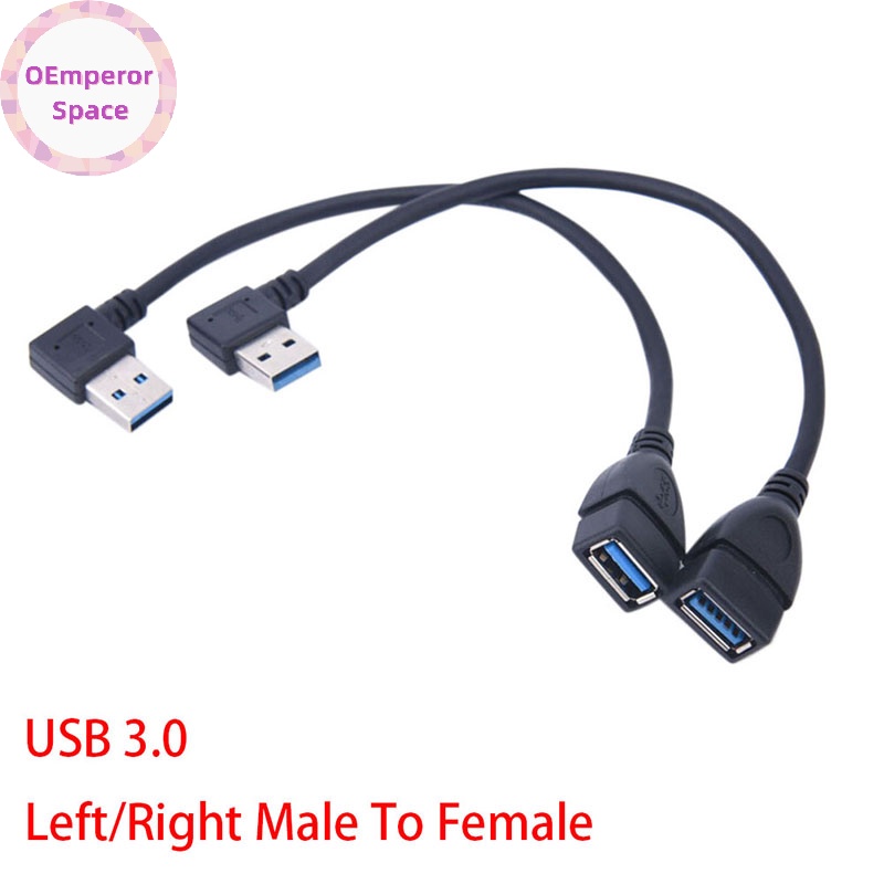 OEmperor USB 3.0 Right/Left 90 Degree Extension USB Cable Male To ...