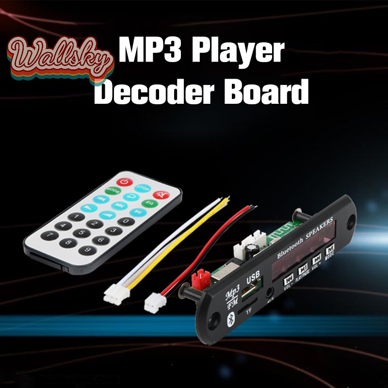 Wallsky> Bluetooth 5.0 MP3 Player Decoder Board FM Radio USB 3.5 Mm AUX ...