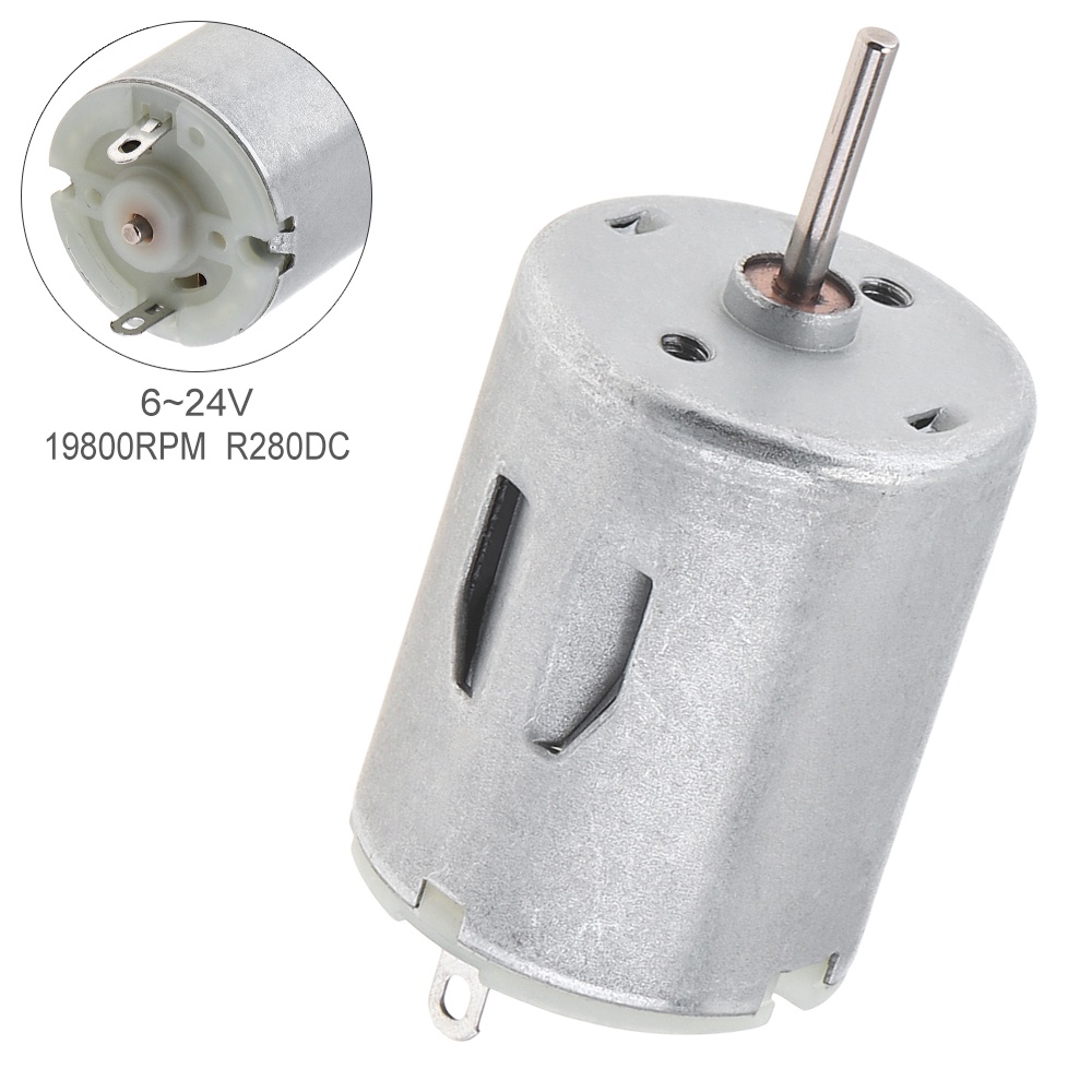 R280 DC Motor 6-24V 19800RPM High Speed Micro Motor for DIY Toys Mini ...