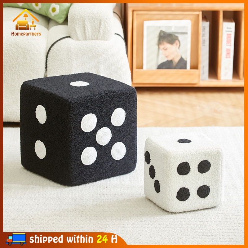 High Quality Lamb's Wool Dice Stool chair Creative Low Stool Solid Shoe ...