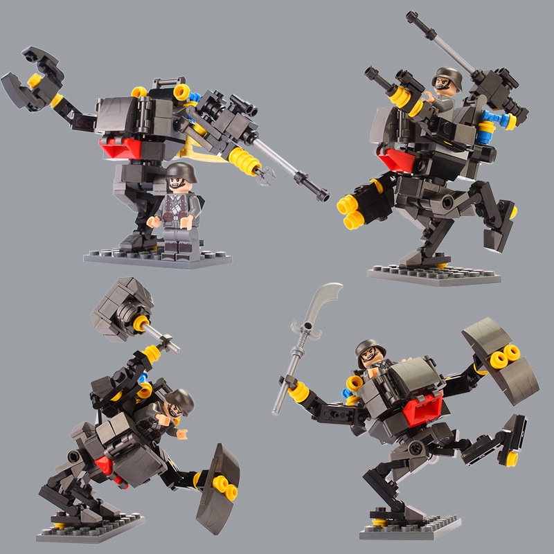 Mini Shape-shifting Police Robot Children's Assembling Building Block ...