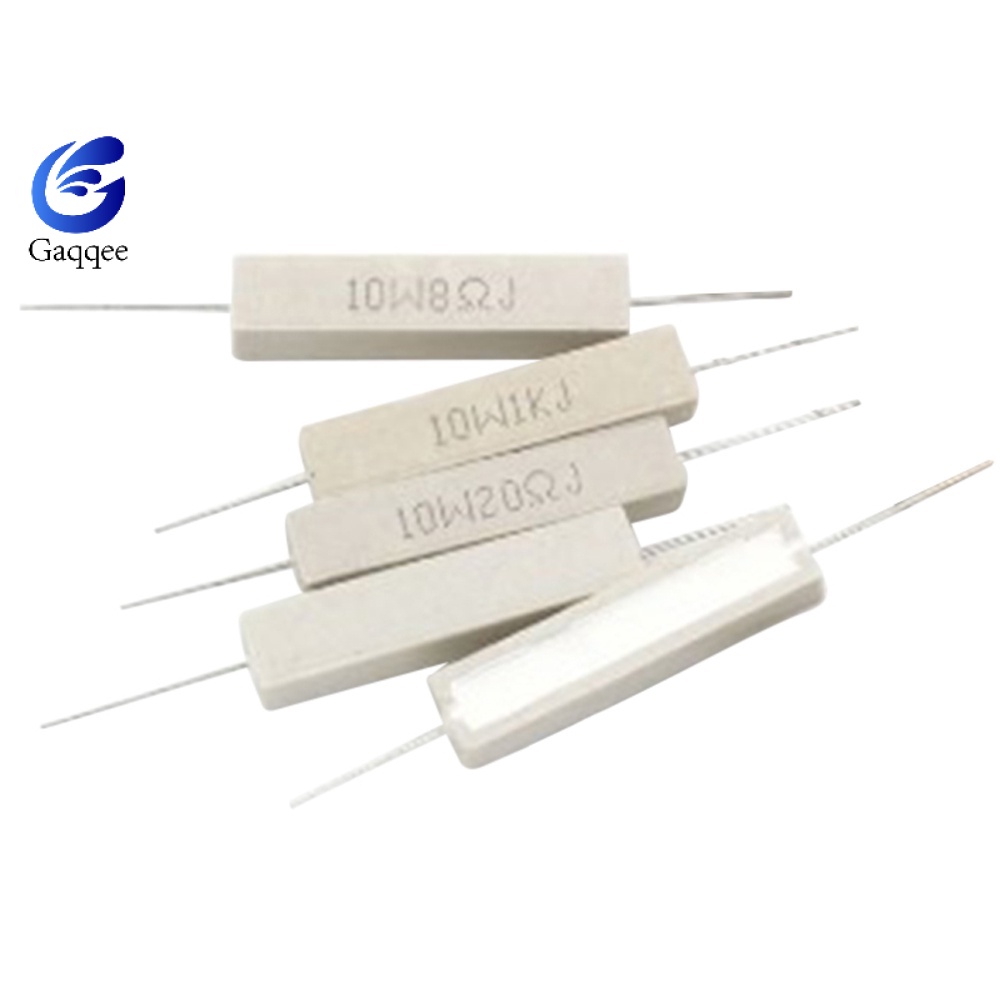 GAQQEE 10 Pieces 10W Ceramic Cement Resistance 1-10k ohm Heat Resistant ...