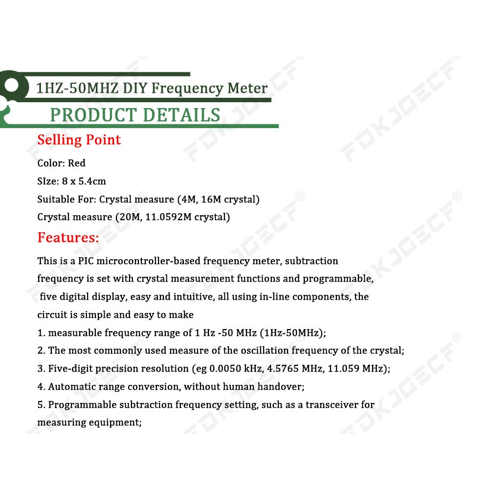 1Hz-50MHz Digital LED Crystal Oscillator Frequency Counter Tester DIY ...