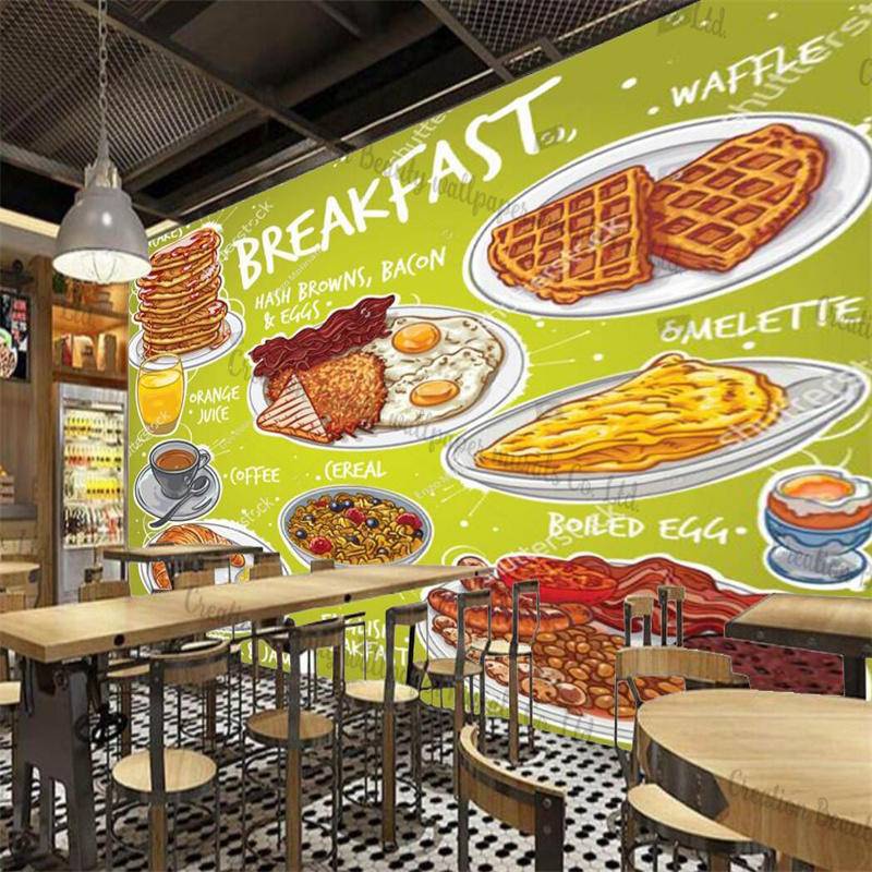 Custom English Breakfast Food Pancakes Waffle Croissant Hash Browns ...