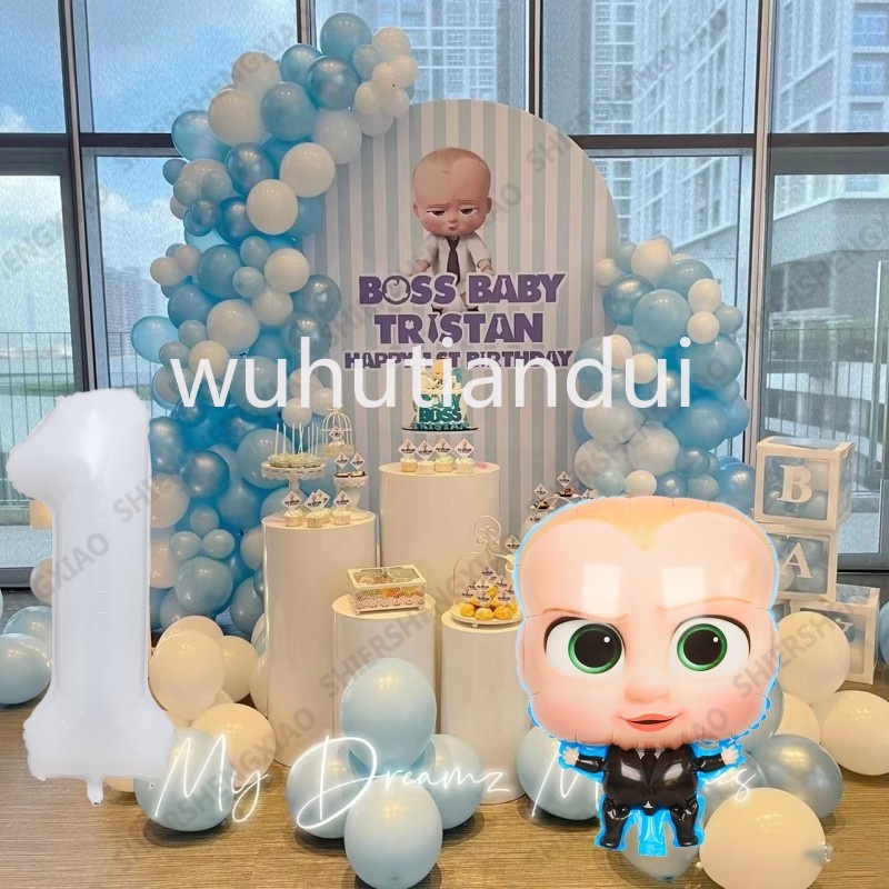 93pcs/set Baby Boss Birthday Party Balloon Decoration Boss Baby Blue ...