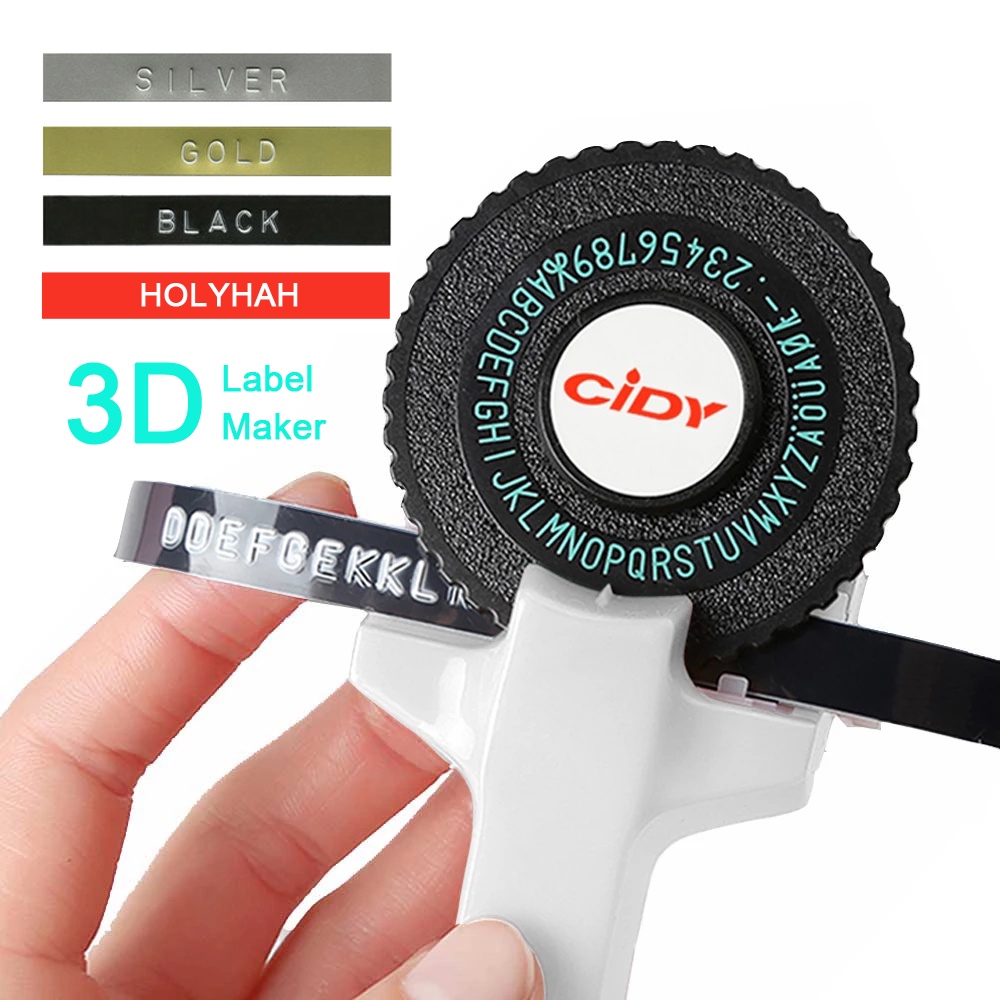 Cidy C101 3D embossing Manual label maker with 9mm tape for Dymo Motex ...