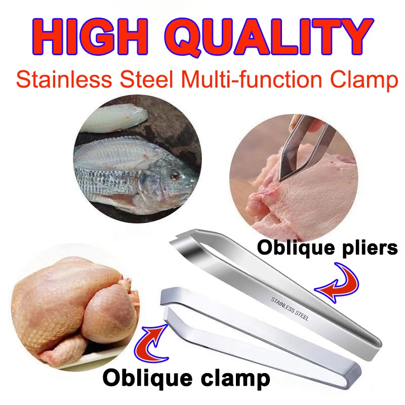 1PCS Stainless Steel Fish Bone Tweezers Chicken Duck Hair remover ...