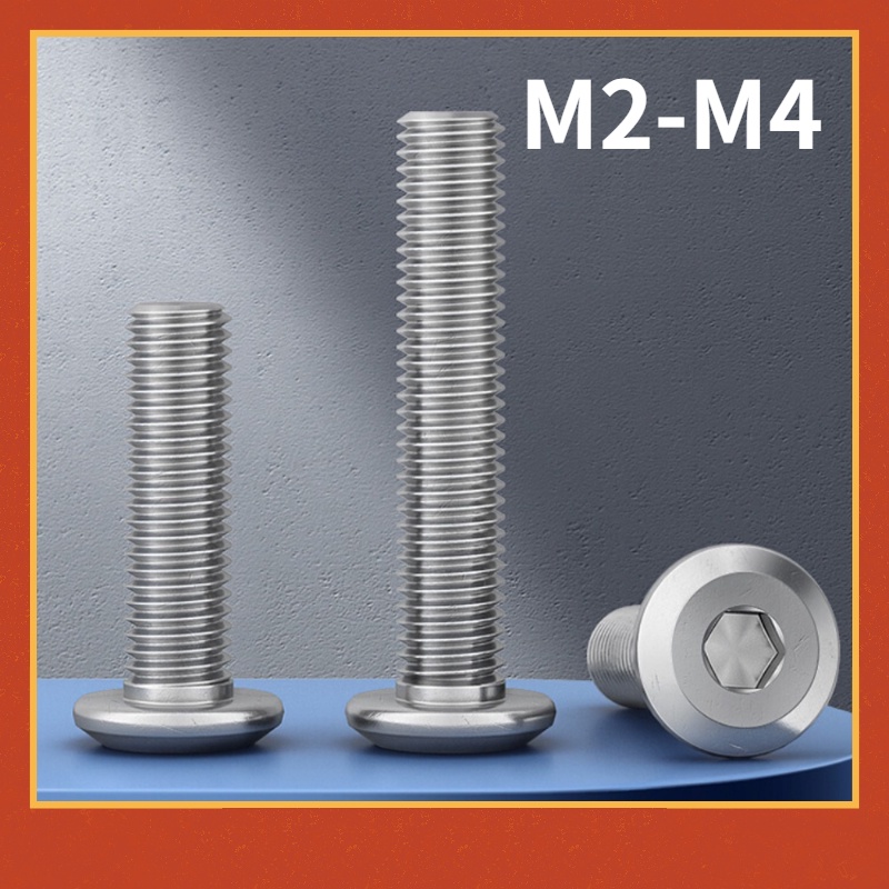 [XJK] 304 Stainless Steel Flat Head Chamfering Screw Round Beveled Hexagon Socket Bolt M2/M3/M4 ...