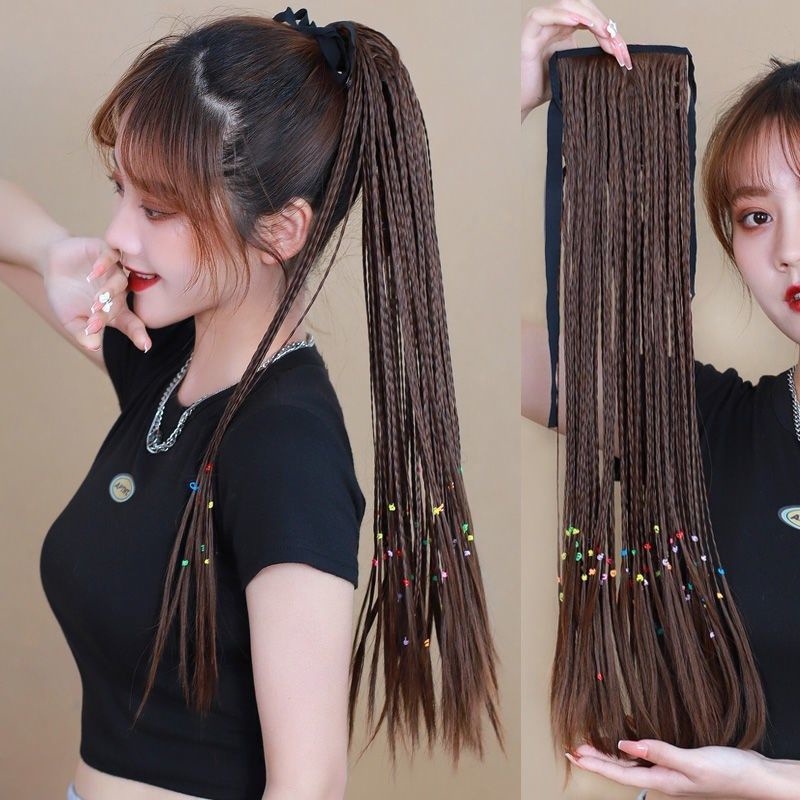 Ponytail Wig Female Hip-Hop Long Hair Dirty Braids Influencer Style ...