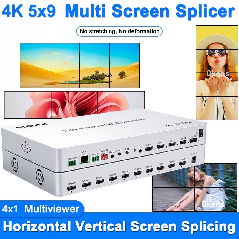 4K 60Hz 5x9 hdmi Video Wall Controller 2x2 3x3 1x3 1x4 1x5 1x6 ...