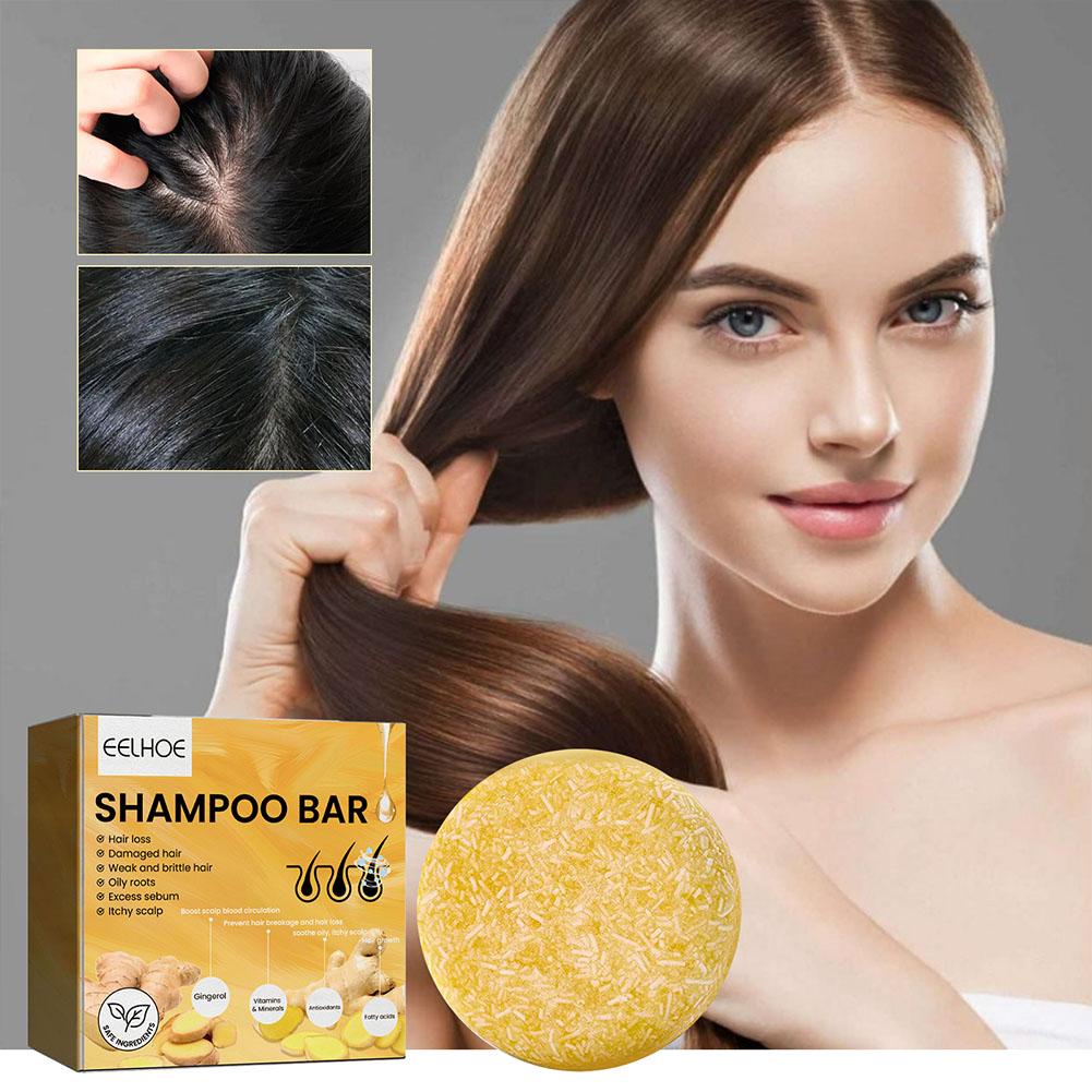 EELHOE Ginger Shampoo Soap Anti Hair Loss Repair Damaged Hair Growth ...