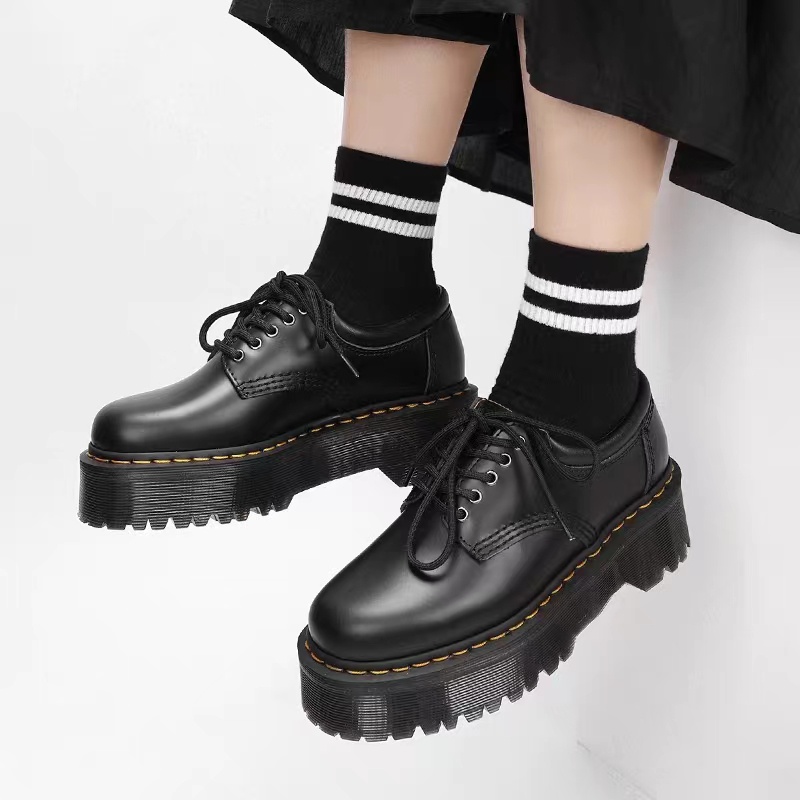 Dr.Martin Boots 8053 Quad leather shoes Thick Bottom Laday Crusty ...