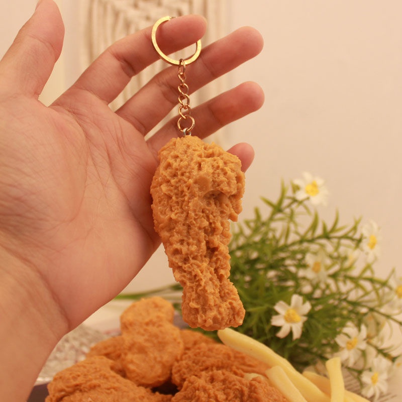 Funny Fried Chicken Leg Chicken Wing Keychain Creative Mini Simulation ...