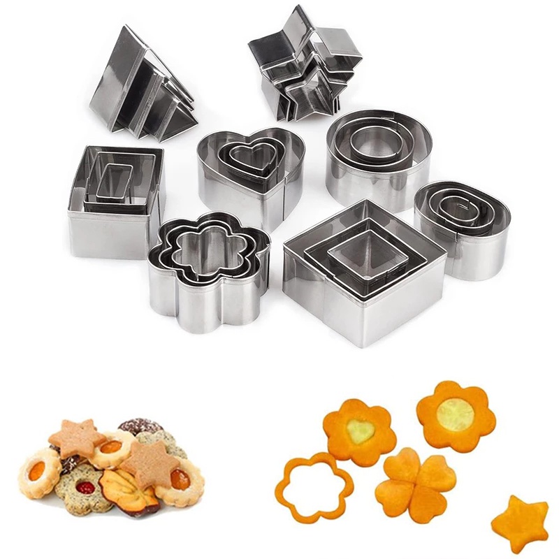 3Pcs/Set Metal Cookie Cutter Geometric Forms for Cookies Set Easy Press ...