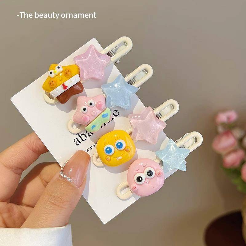 Cute Cartoon SpongeBob SquarePants Patrick Star Hair Clip Female Side ...