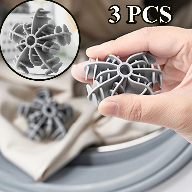3 PCS Laundry Balls Snowflake Magic Reusable Silicone Anti-tangle ...