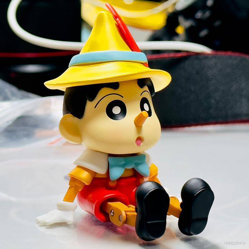 Anime 8cm Crayon Shin-chan Cosplay Pinocchio Action Figure Movable Leg ...