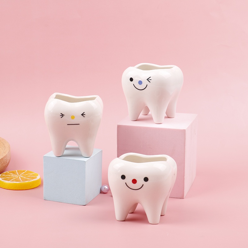 Modern Style Teeth Pots Ceramic Flower Pot, White Succulent Cactus ...