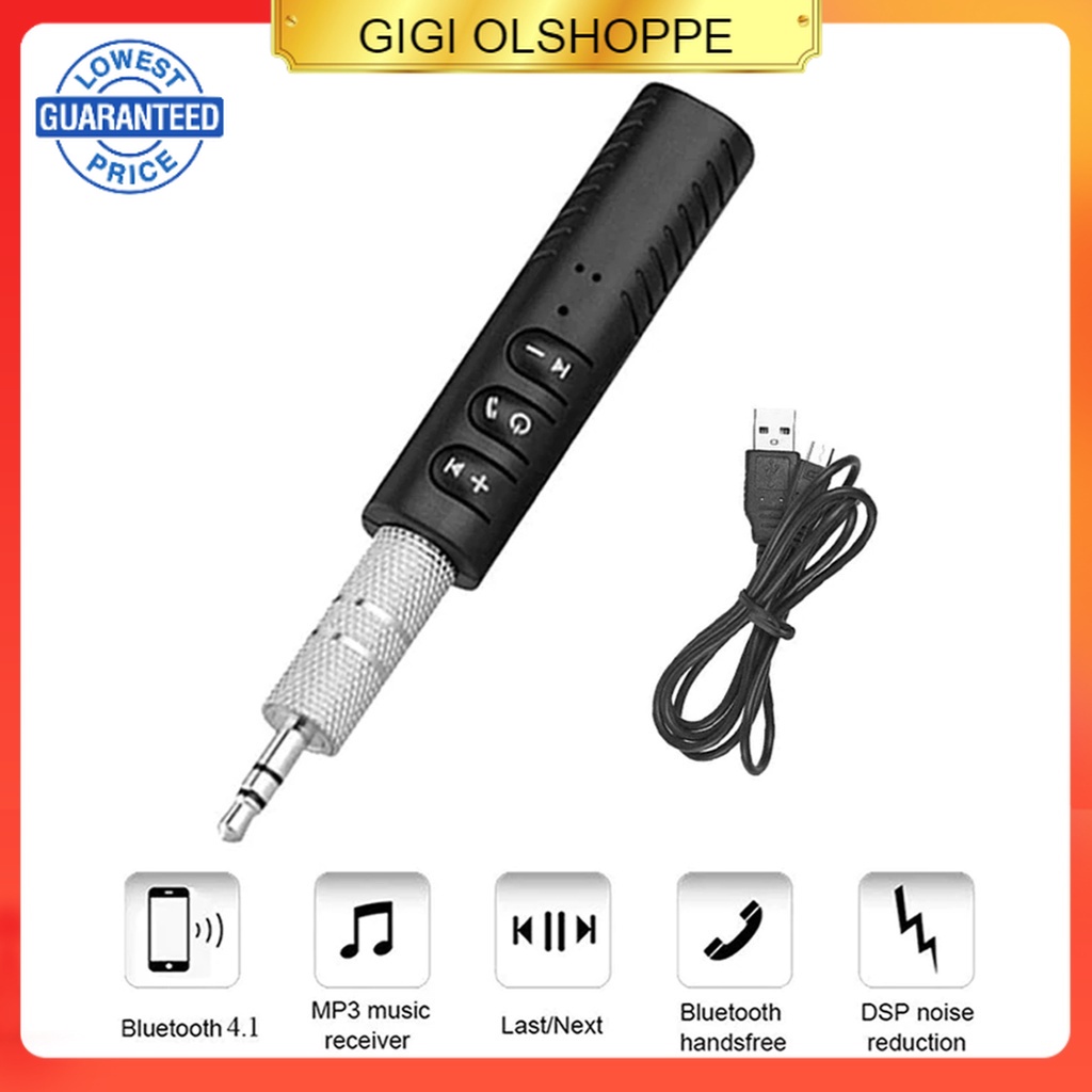 Gigi Bluetooth Receiver Car Kit Adapter Wireless 3.5 Mm Aux Audio ...