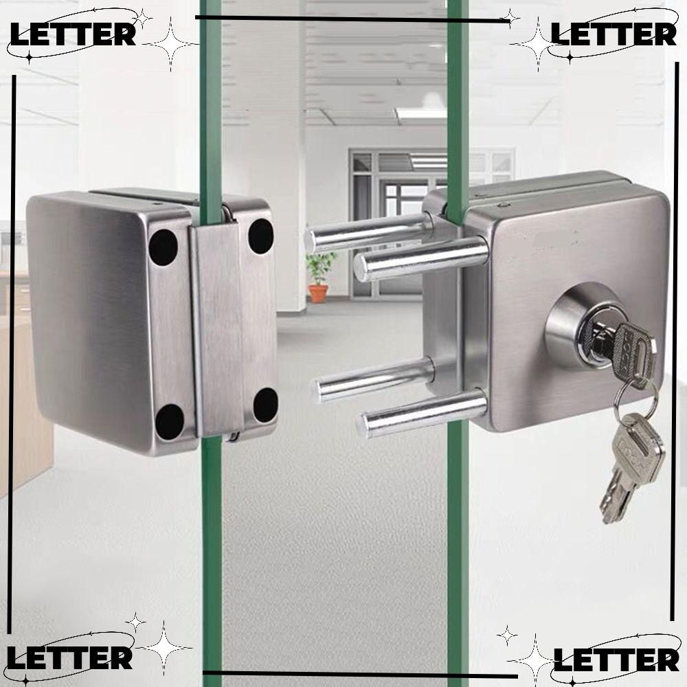 LET Double Glass Door Lock Home Anti-Theft Security Swing Sliding Both ...