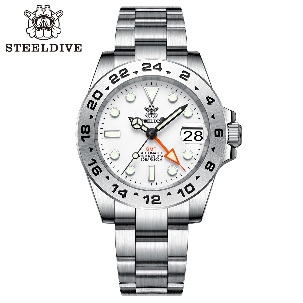 STEELDIVE Official GMT SD1992 Fashion Watches Steel Bezel 4 Pointers ...