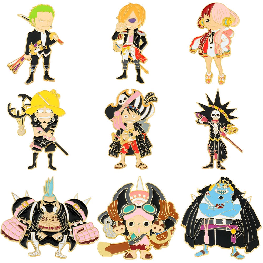 One Piece Film Red Uta Pins Cute Anime Figure Kawaii Brooch Cartoon ...