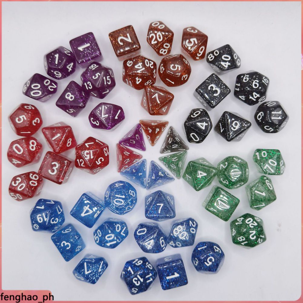 Polyhedral Dices 7pcs/pack | High Quality | Acrylic | D4 D6 D8 D10 D12 ...