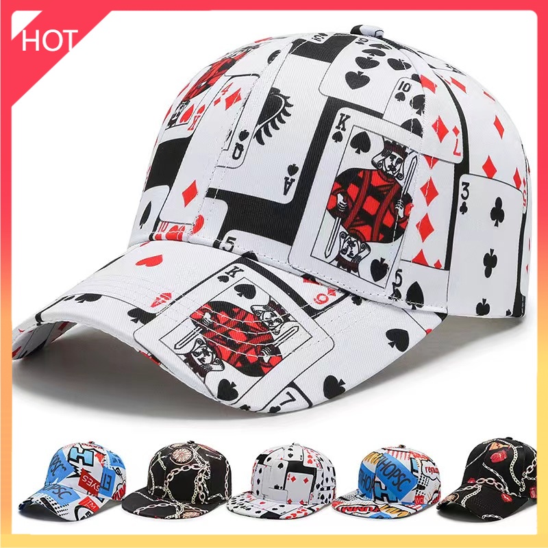 Baseball cap Street hip-hop poker cap Outdoor hat Sun hat Playing Card ...