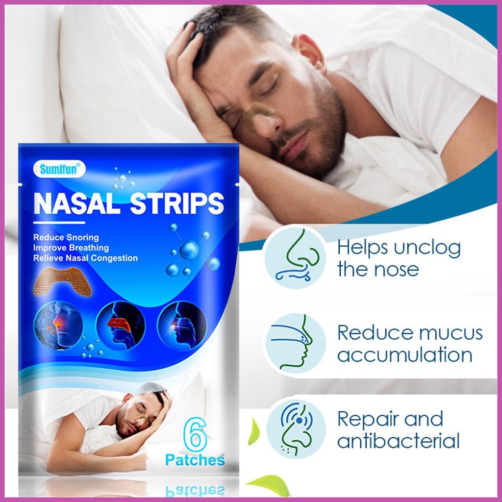 6 pcs/Box Anti-snoring Nasal Strips Nasal Patches to Have a Relax Sleep ...