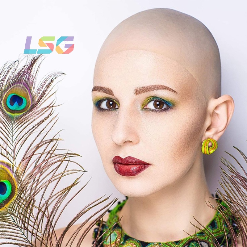 [LSG] Funny latex Skin Fake Bald Head Unisex Fancy film Party Wig Cap ...