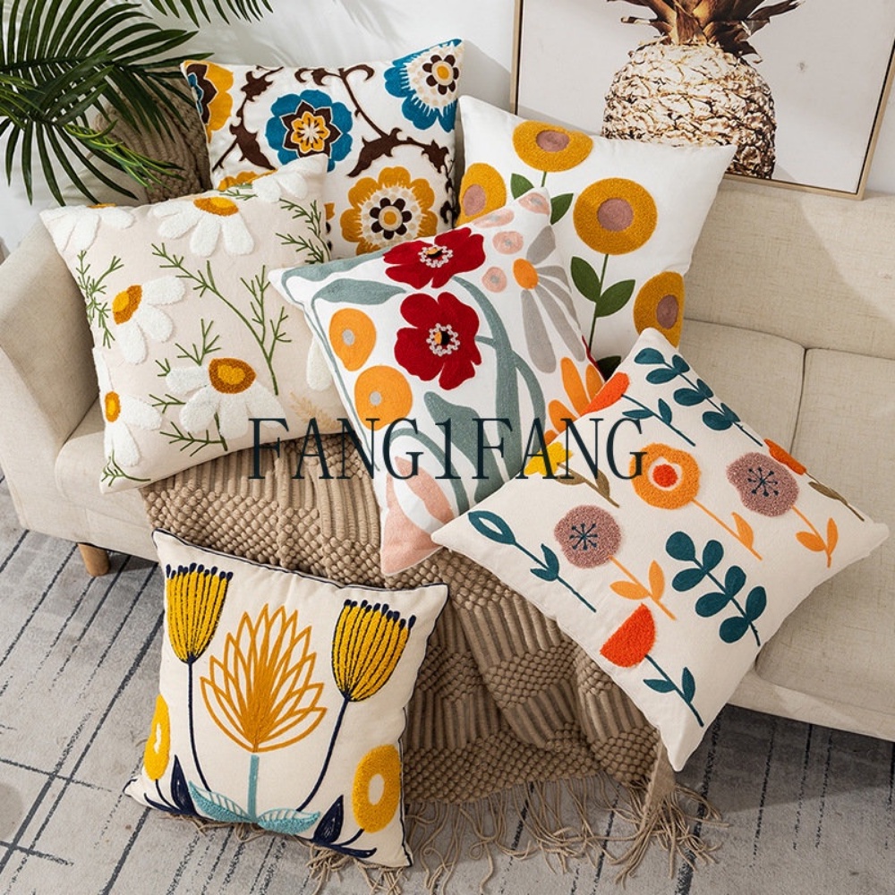 Decorative Throw Pillows Cover 18x18 Boho Farmhouse Square Pillow Case ...