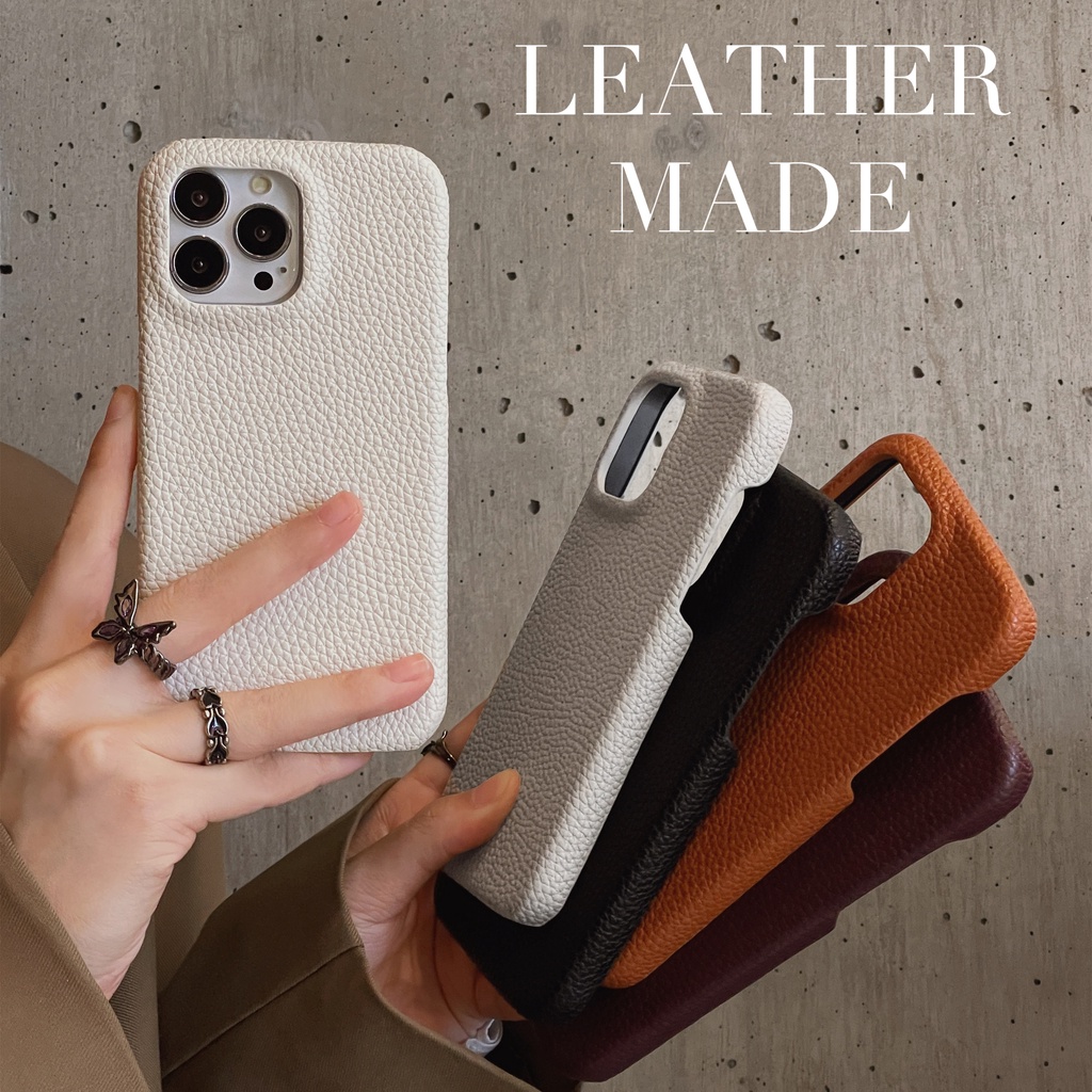 Luxury Lychee Pattern Hard leather Phone Case For iPhone 14 13 12 Pro Max 14 Plus Protection ...