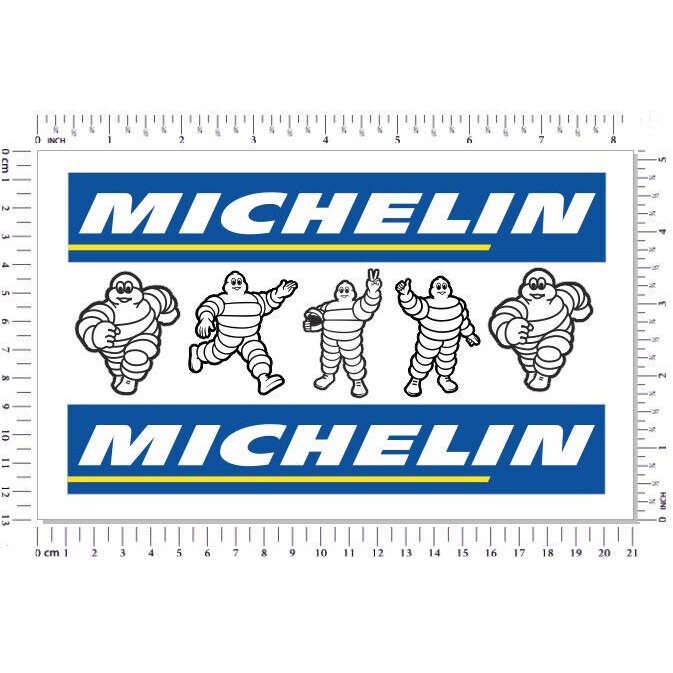 Michelin Tyres Logo Stickers Set Honda Yamaha Kawazaki Laminated Large ...