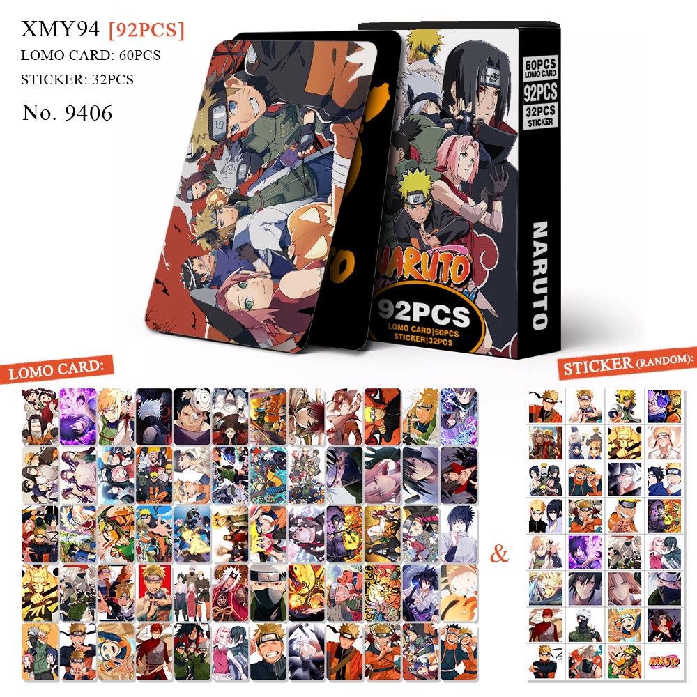 Anime NARUTO Photocard Double Sided Lomo Card 92pcs / Box | Shopee ...